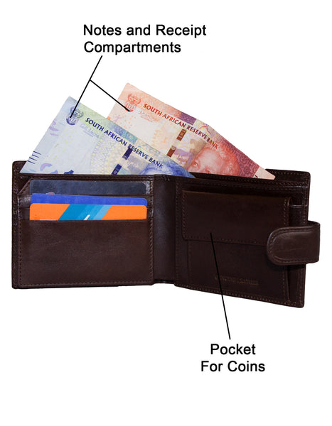 Fino SK-BK011 Top Grain Italian Leather Wallet with Box - Coffee
