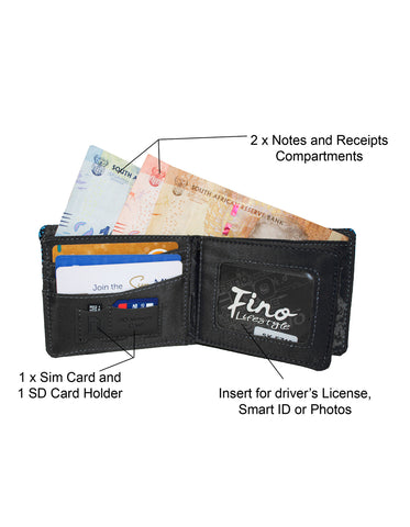 Fino SK-FZ19 Bifold Faux Leather Graffiti Wallet with SD Card Holder