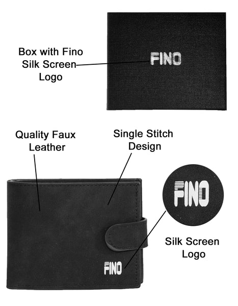 Fino SK-LS096 Faux Leather Washed Design Card Wallet with Box