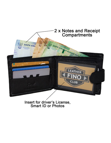 Fino HL-1333 Genuine Leather Laser Script Wallet with SD Card Holder