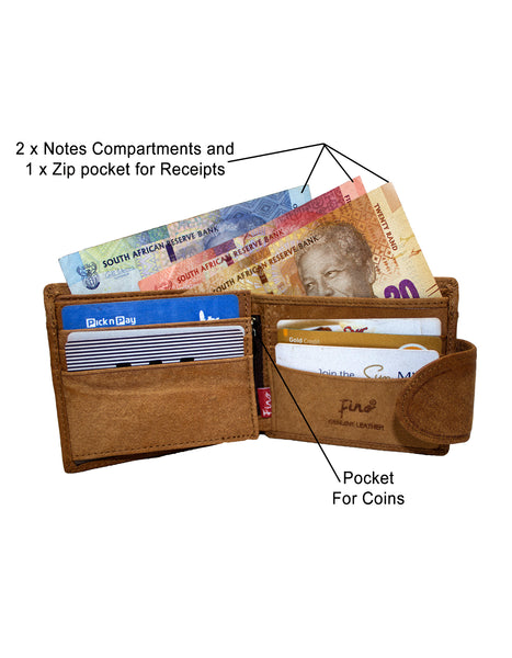 Fino HL-505 Genuine Leather Wolf Wallet with SD Card Holder & Box